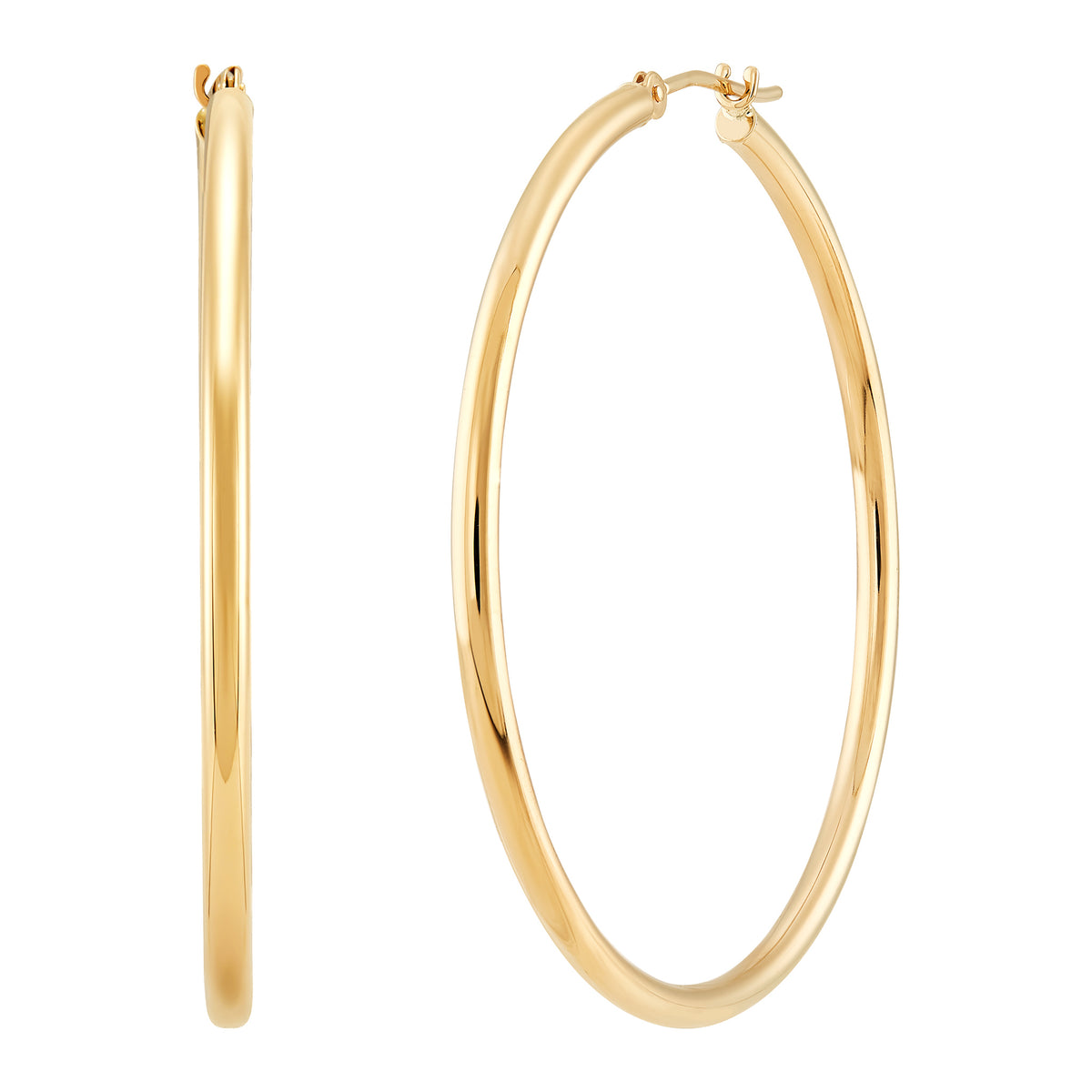 14k Yellow Gold Core Hoop Earrings -FRE029310Y40 | Brent Miller